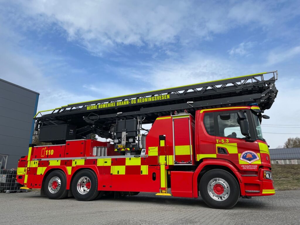 Bronto Skylift at the 2023 Västervik Brand och Räddning trade fair ...